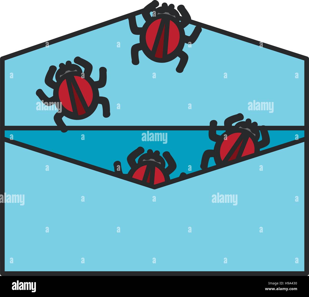 Isolated envelope and bug design Stock Vector Image & Art - Alamy