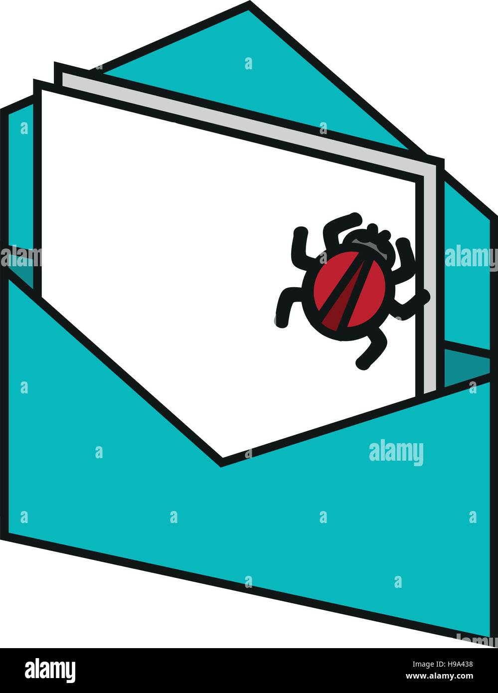 Isolated envelope and bug design Stock Vector Image & Art - Alamy