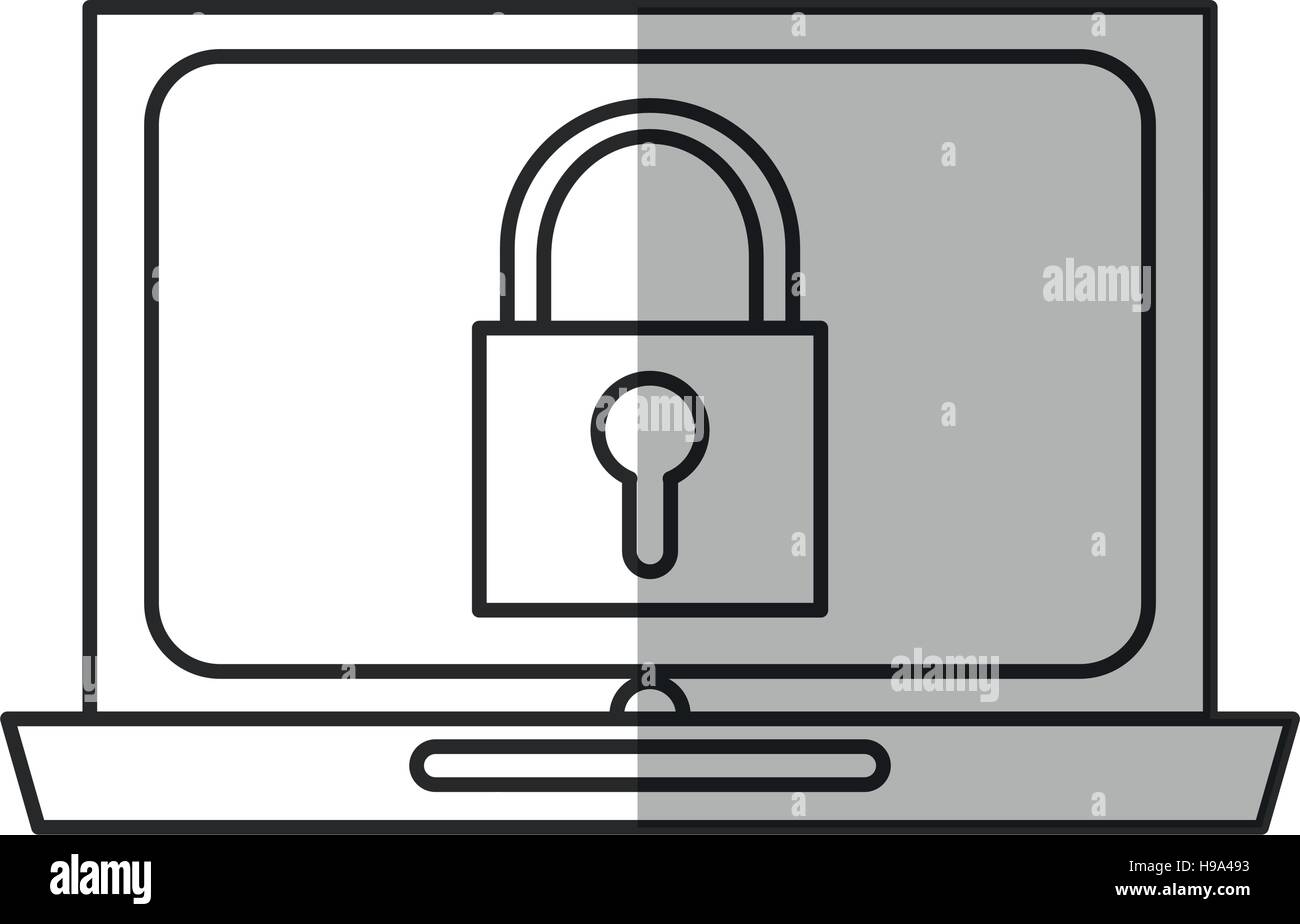 Isolated laptop with padlock design Stock Vector Image & Art - Alamy