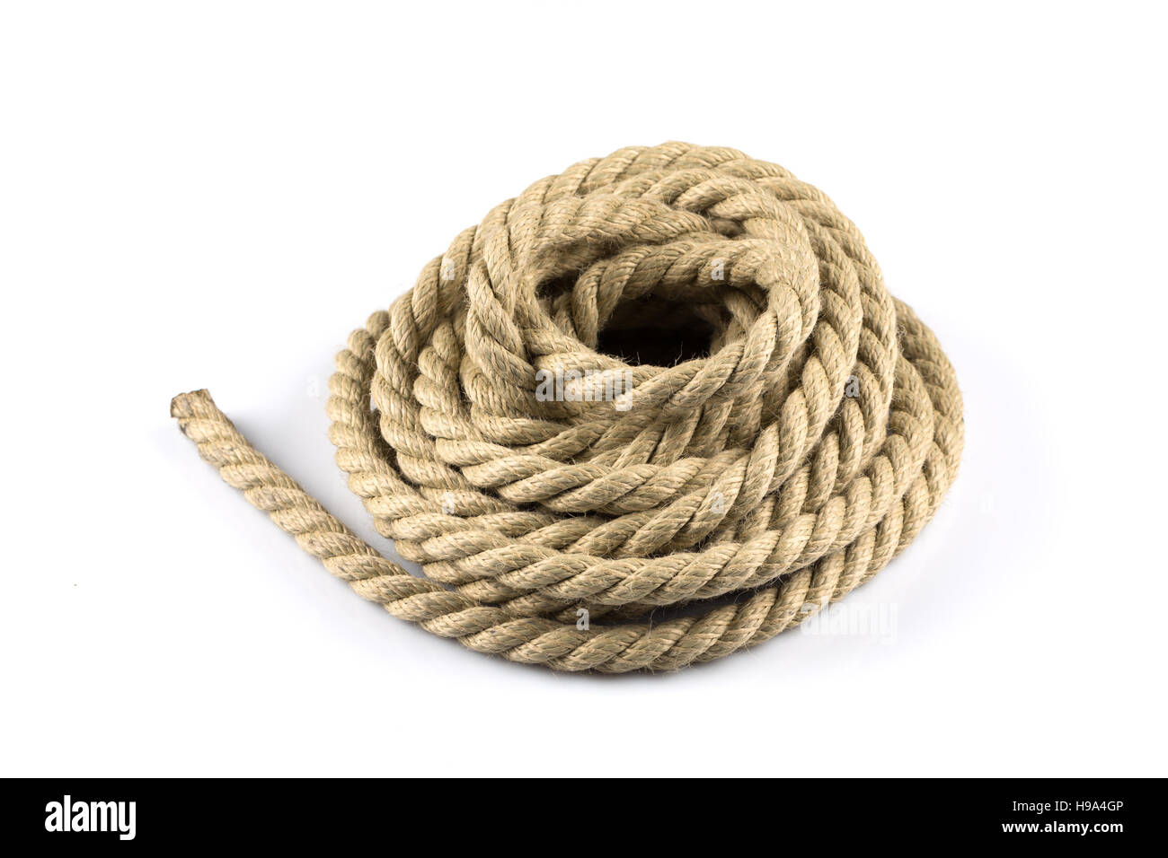 ship ropes with knot isolated background Stock Photo - Alamy