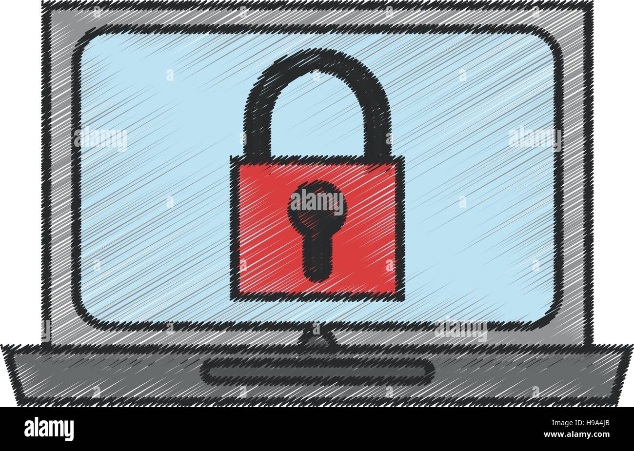 Isolated laptop with padlock design Stock Vector Image & Art - Alamy
