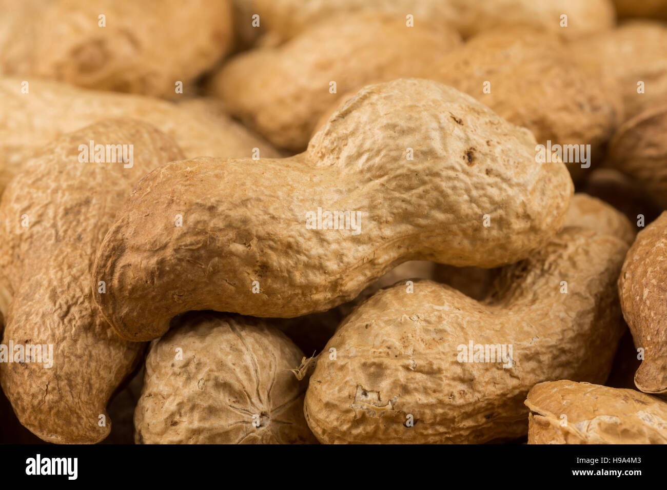 Pile of peanuts shells close up for background Stock Photo - Alamy