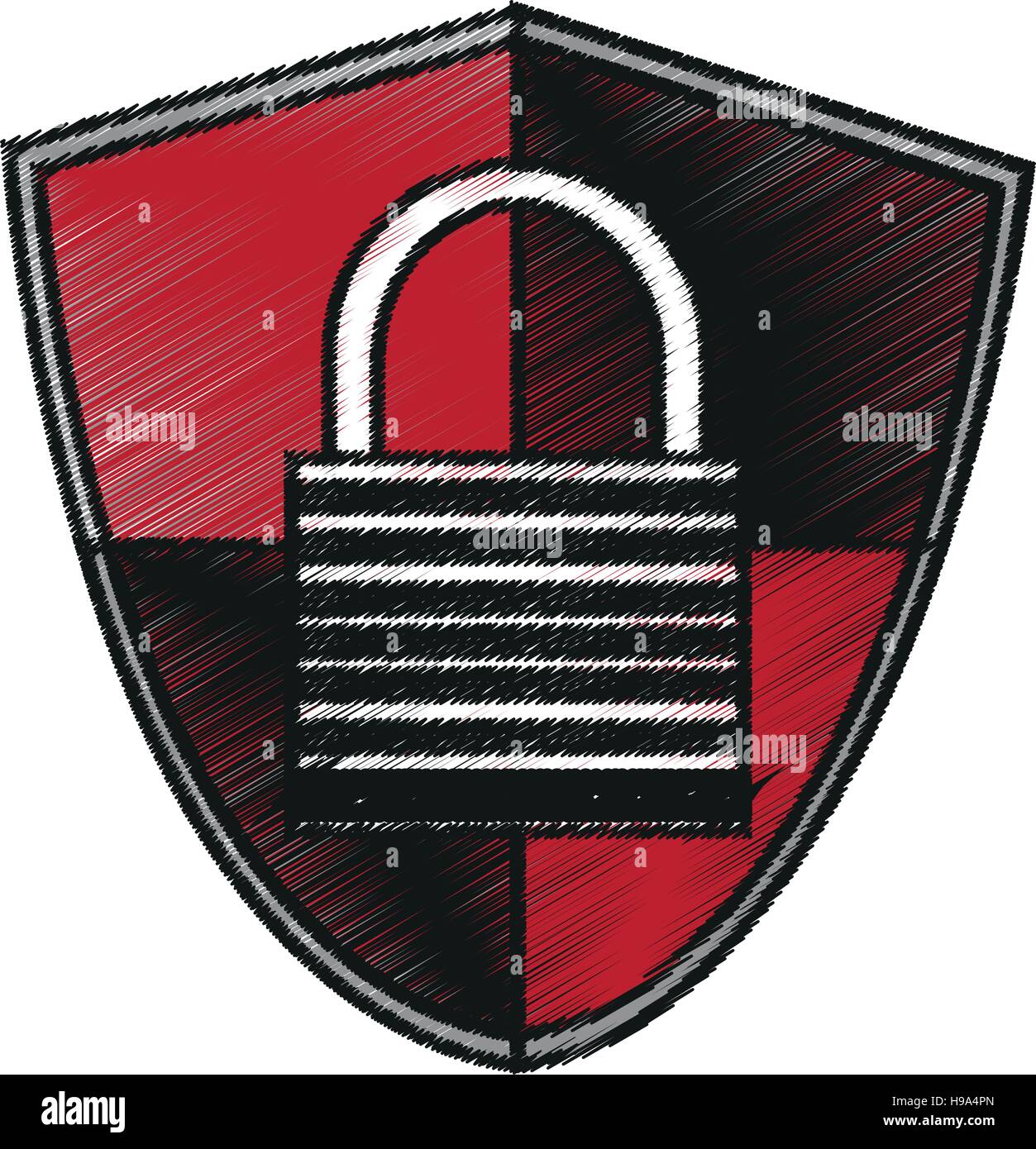 Isolated padlock inside shield design Stock Vector Image & Art - Alamy