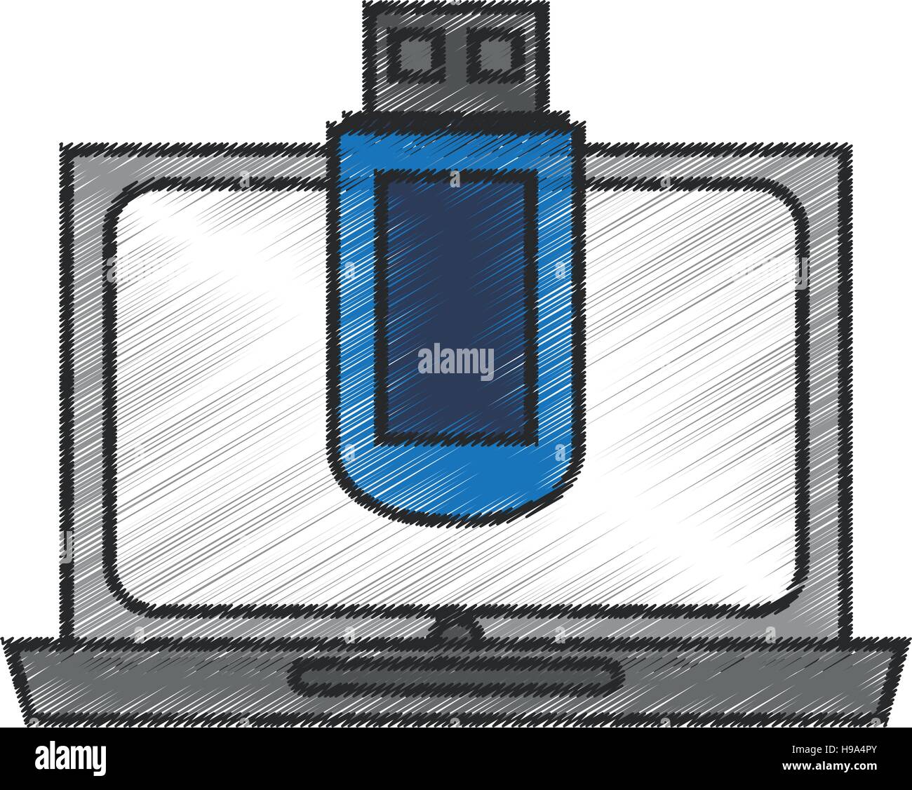 Isolated laptop with usb design Stock Vector Image & Art - Alamy