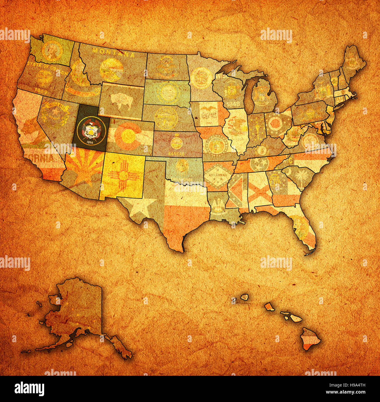 Old utah map hi-res stock photography and images - Alamy