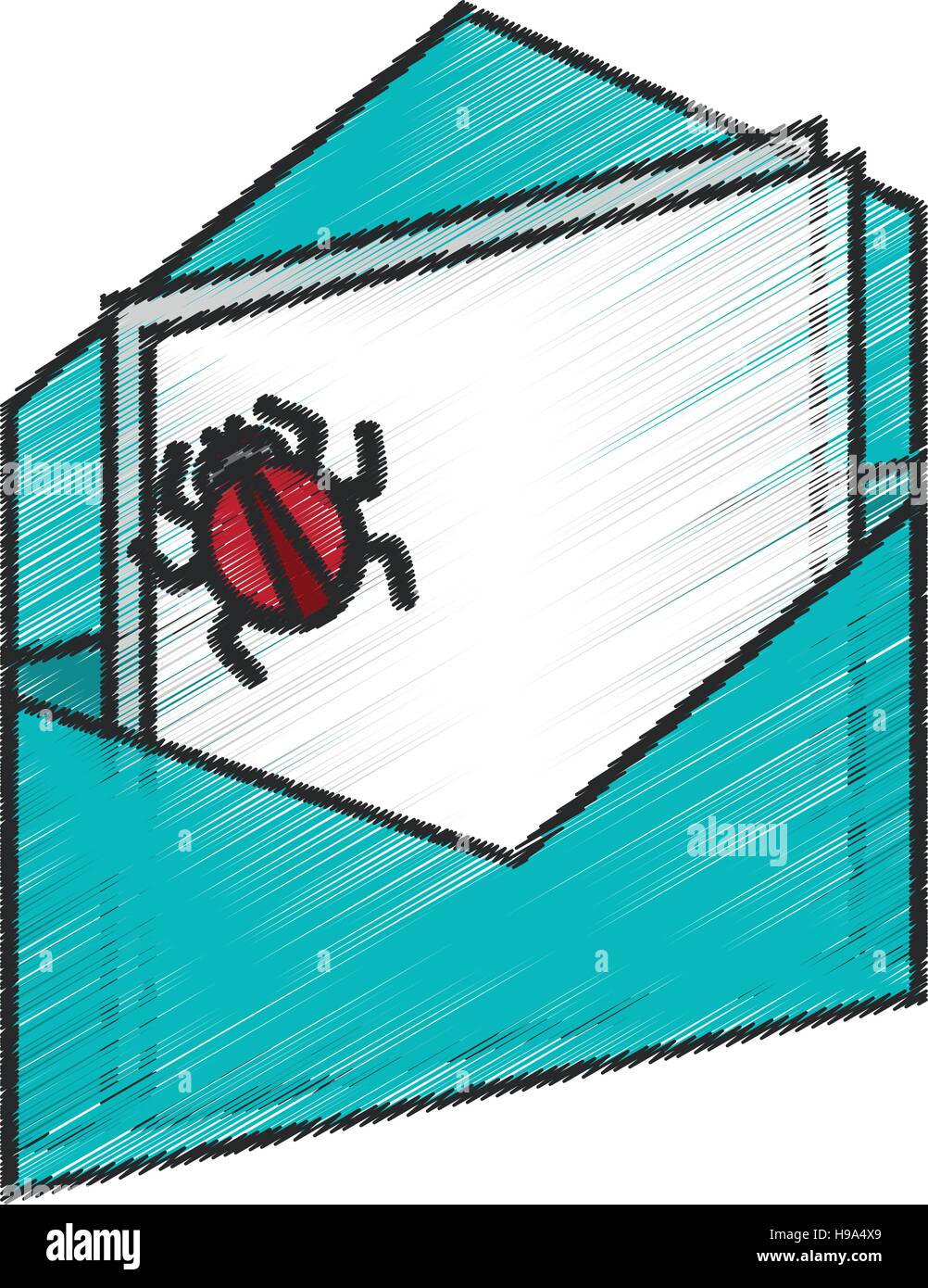 Isolated envelope and bug design Stock Vector Image & Art - Alamy