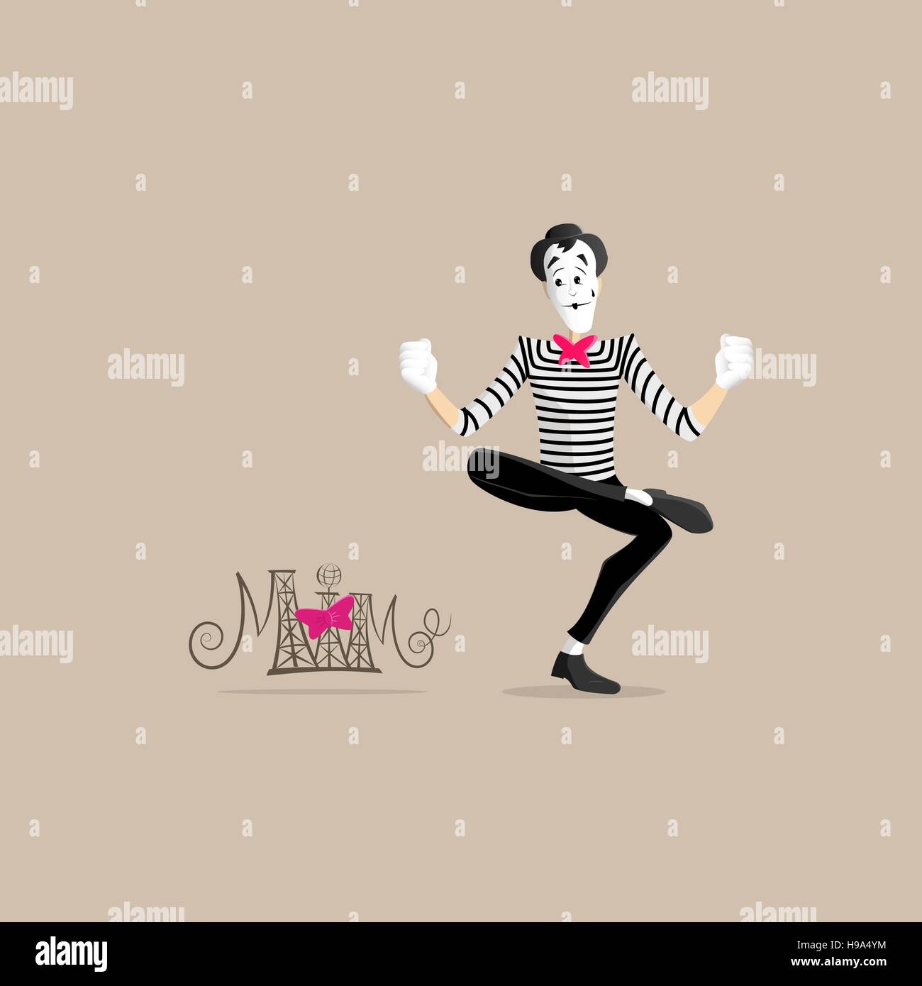 A Mime performing a pantomime called reading a newspaper Stock Vector ...