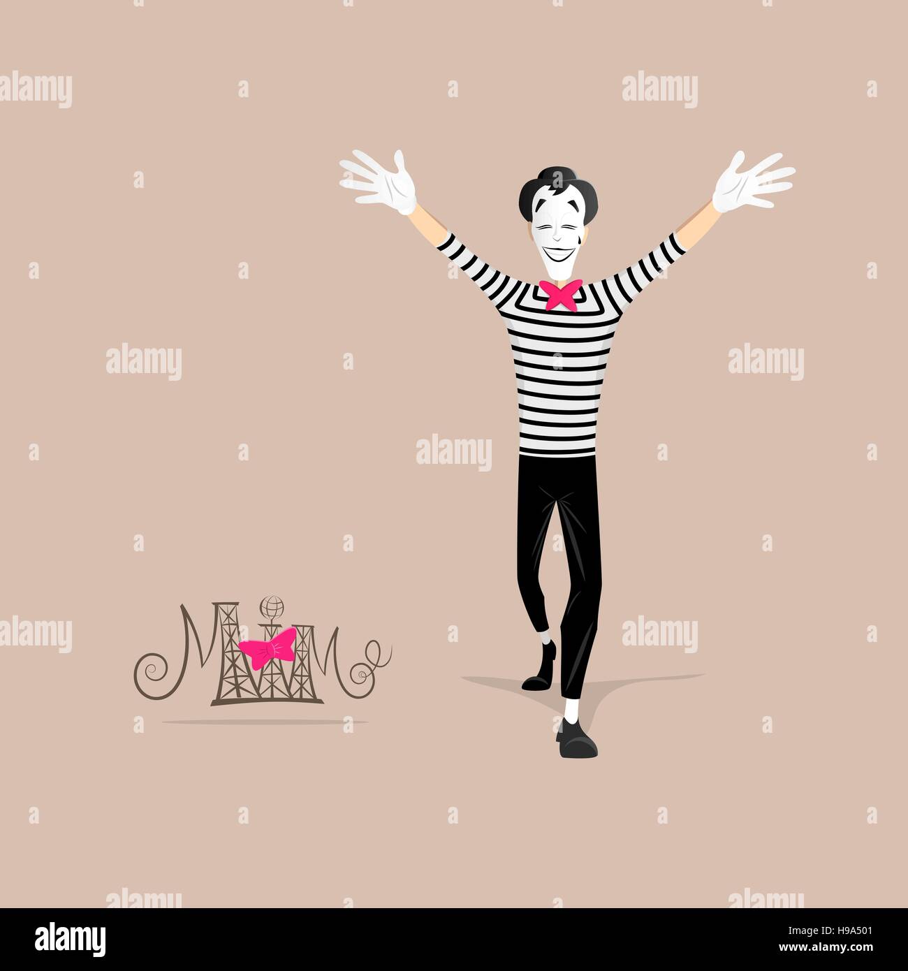 A Mime performing a pantomime called open arms Stock Vector Image & Art ...