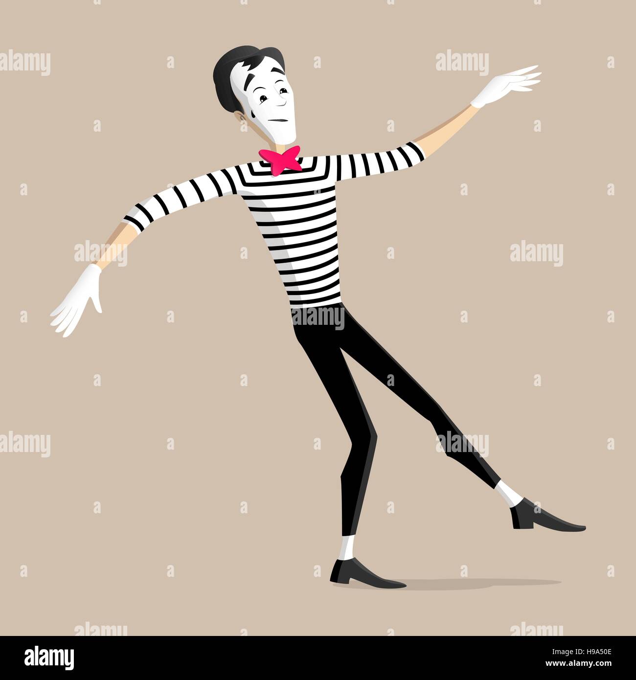 A Mime performing a pantomime called walking the line Stock Vector ...