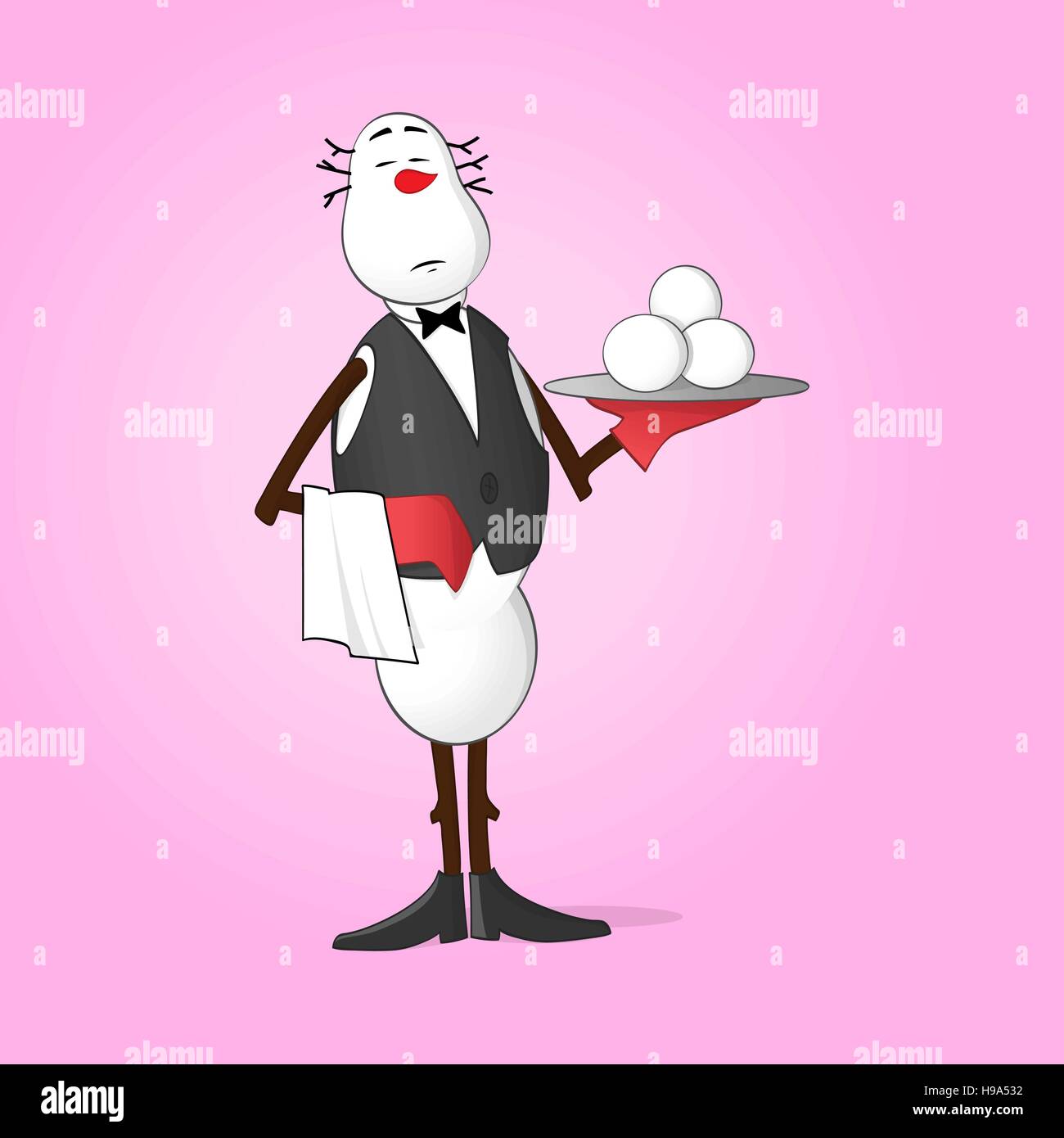 Waiter Snowman holding tray with snowballs Stock Vector Image & Art - Alamy