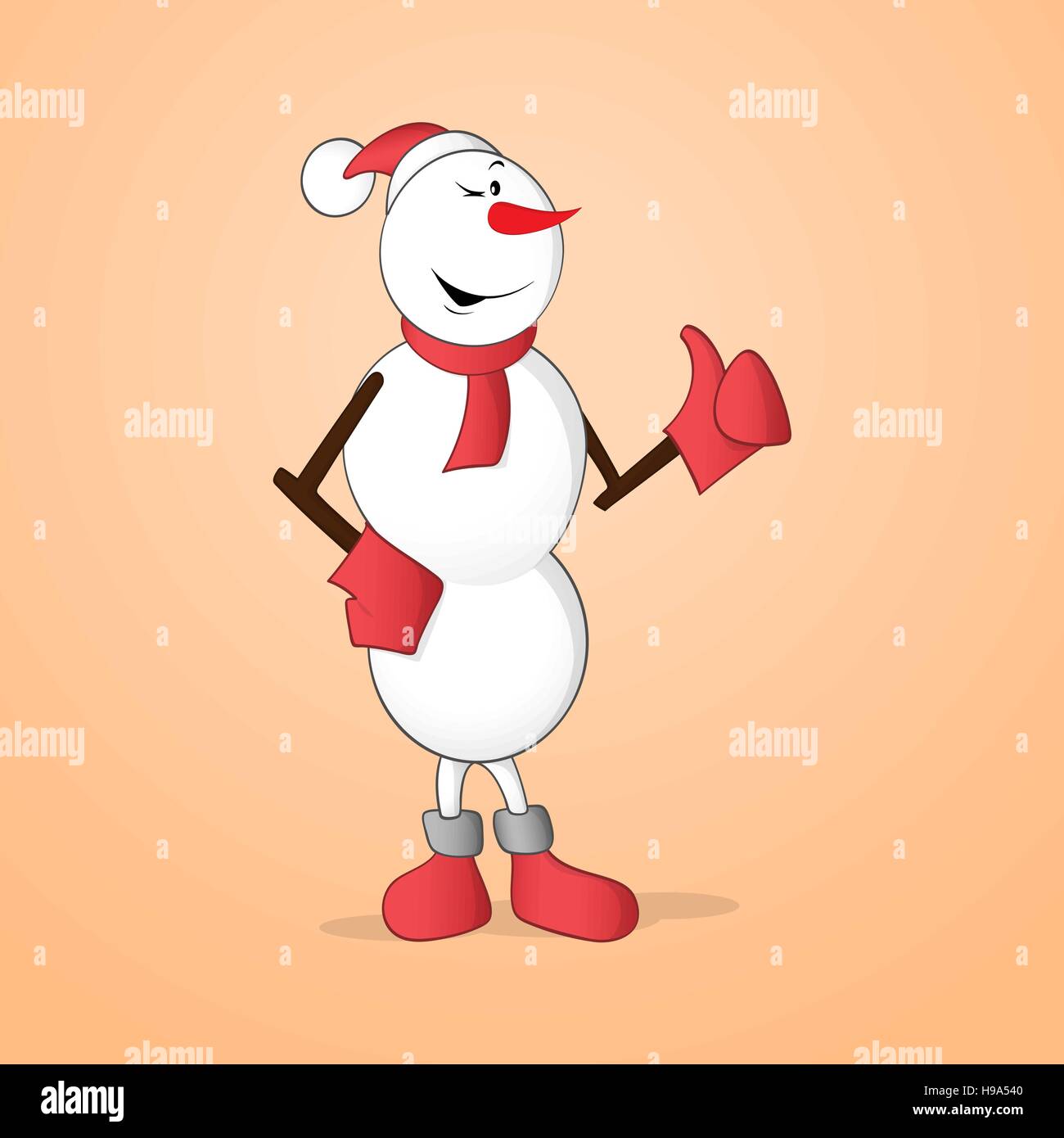 Snowman winking and showing everything is fine Stock Vector Image & Art ...