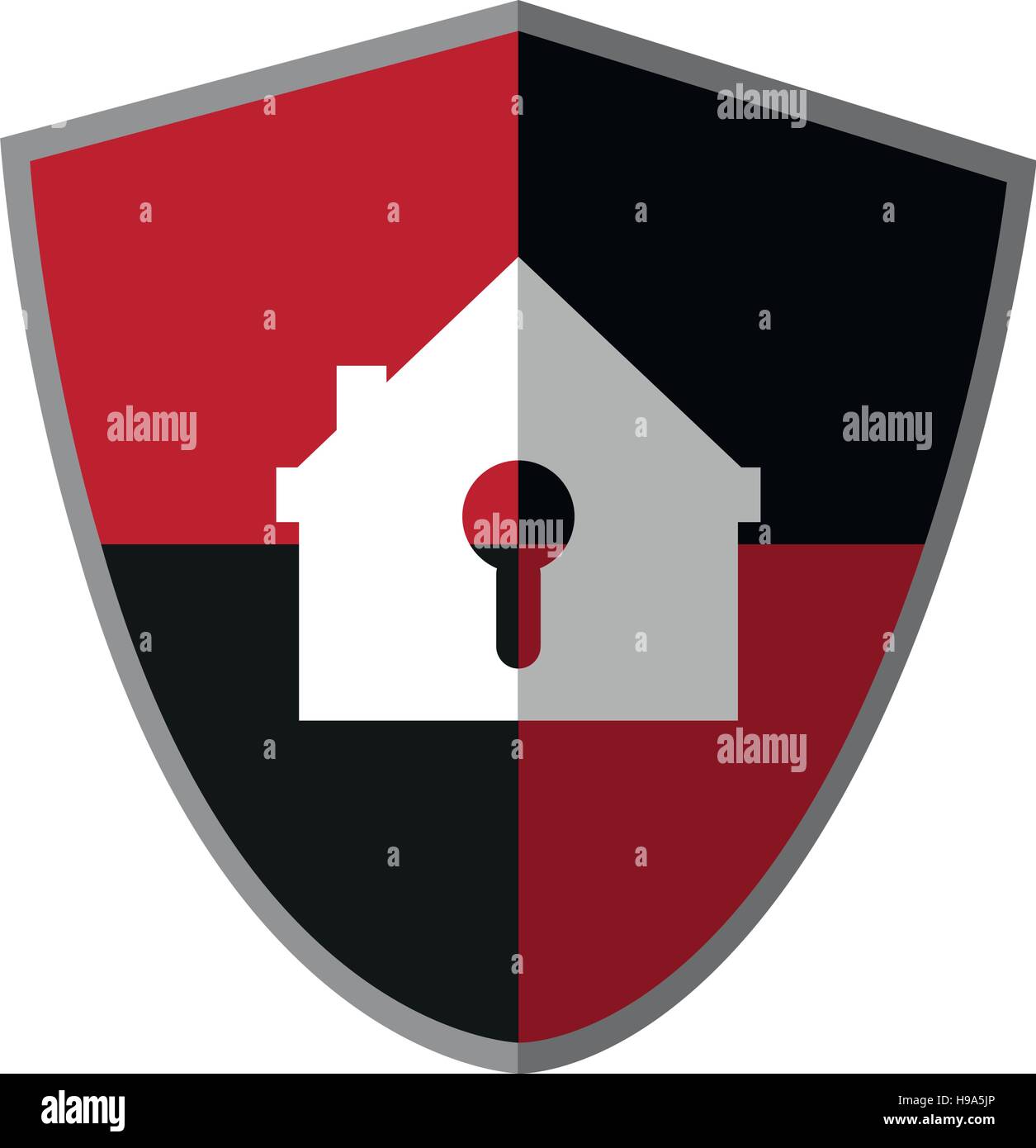 Isolated house inside shield design Stock Vector Image & Art - Alamy