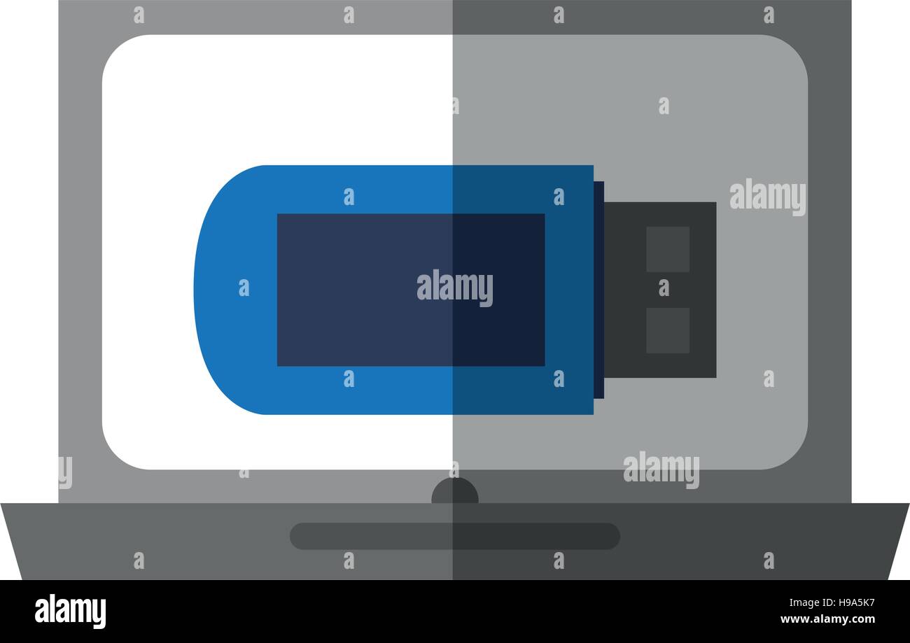 Isolated laptop and usb design Stock Vector Image & Art - Alamy