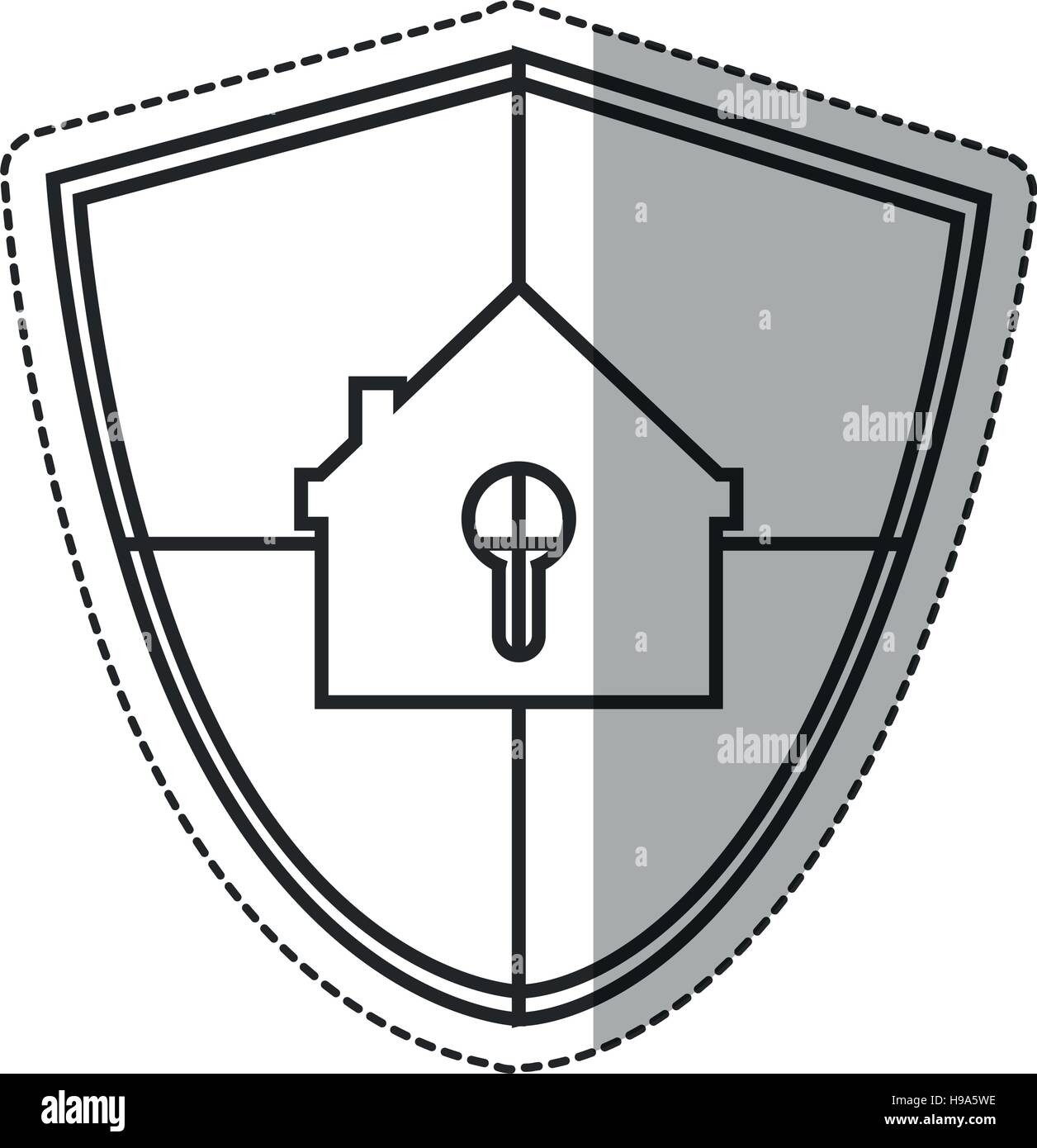 Isolated house inside shield design Stock Vector Image & Art - Alamy