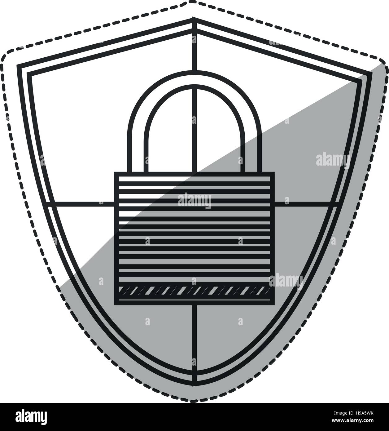 Isolated padlock inside shield design Stock Vector Image & Art - Alamy
