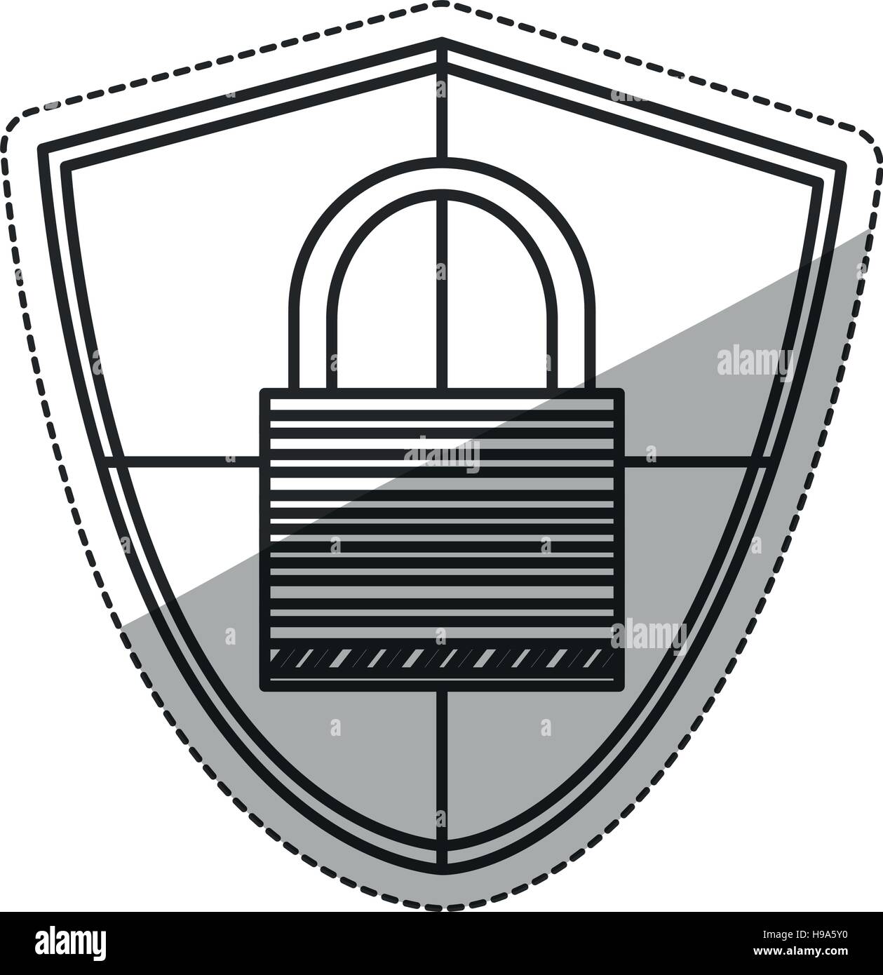Isolated padlock inside shield design Stock Vector Image & Art - Alamy