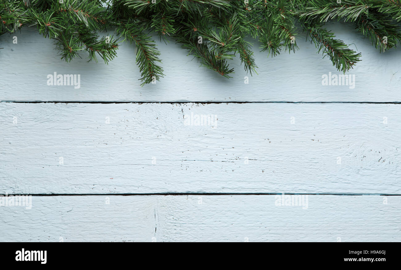 Christmas wood texture with fir tree in top square Stock Photo - Alamy