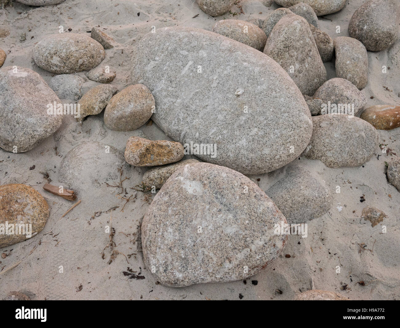 High angle view of large pebbles and stones on beach Stock Photo - Alamy