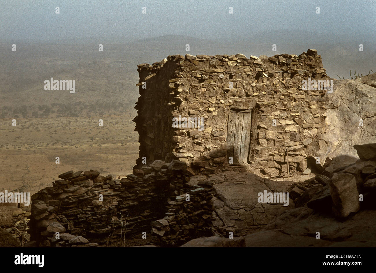 Tireli, Mali, Africa - January 30, 1992: Dogon village and typical mud ...