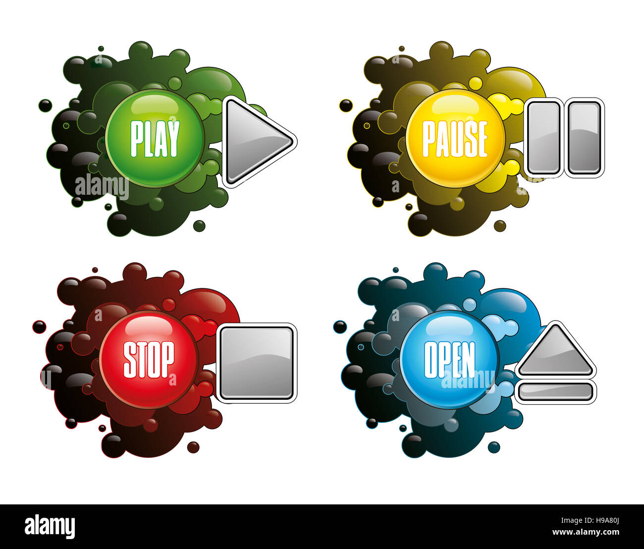 audio icons set Stock Photo - Alamy