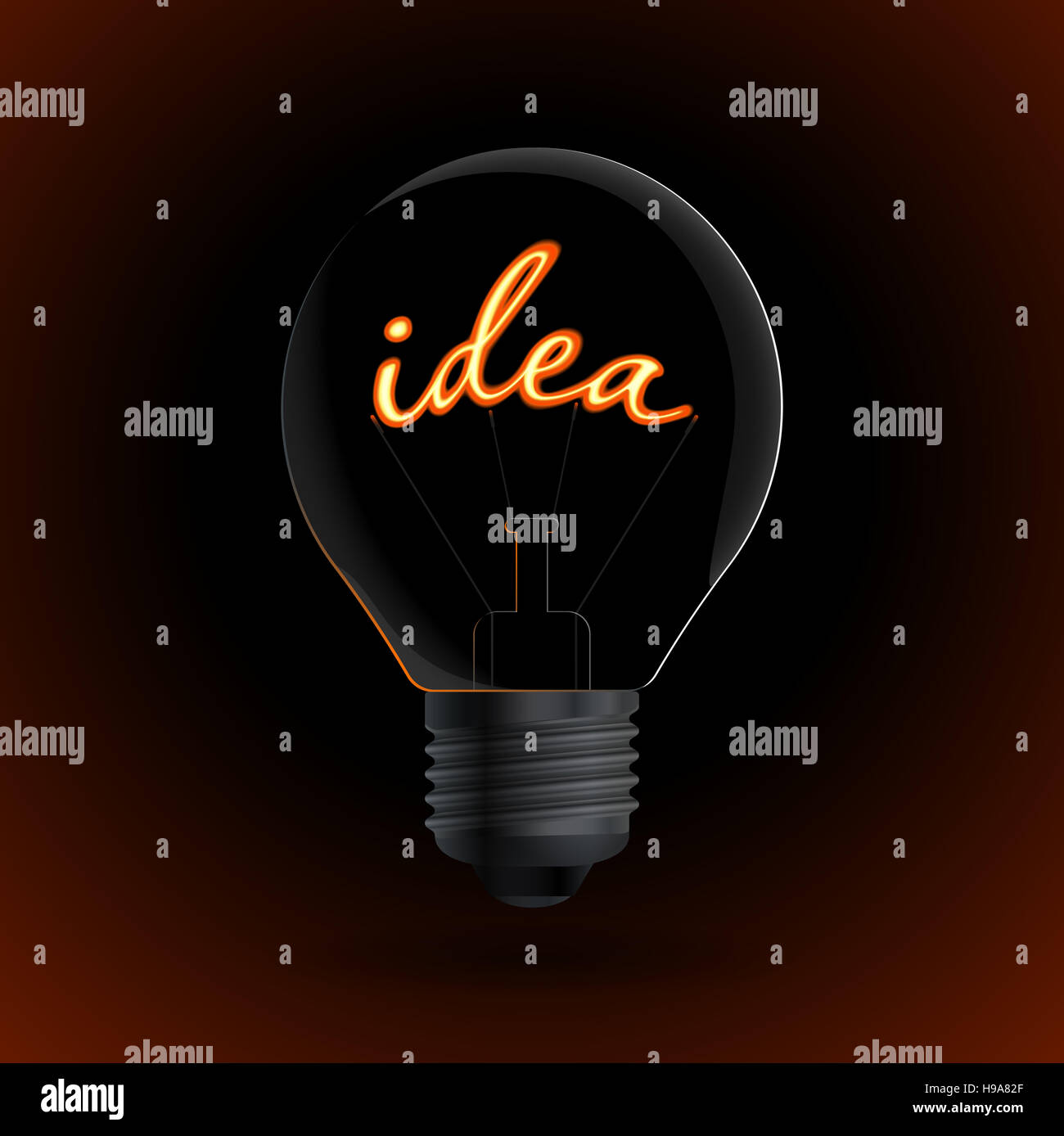 Lightbulb with Idea sign on a dark background Stock Photo - Alamy