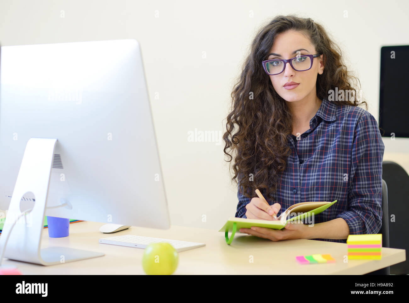 startup business, software developer working on computer at modern ...