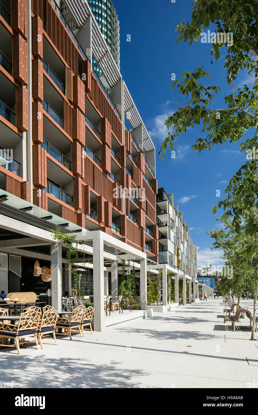 Architecture along the foreshore area at Barangaroo South, Sydney Stock ...