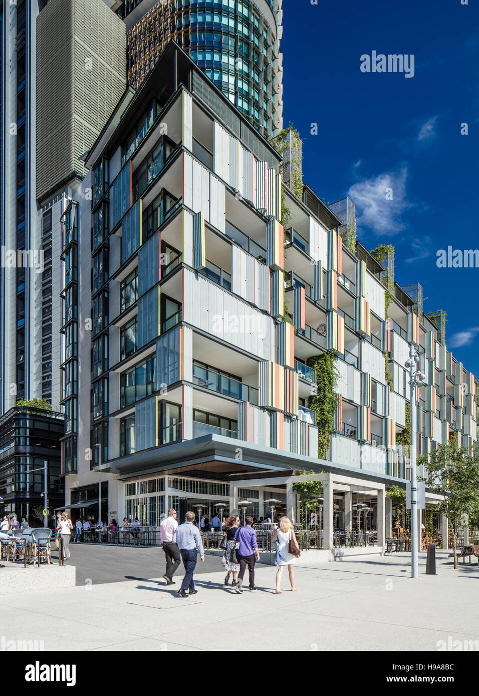 Architecture along the foreshore area at Barangaroo South, Sydney Stock ...