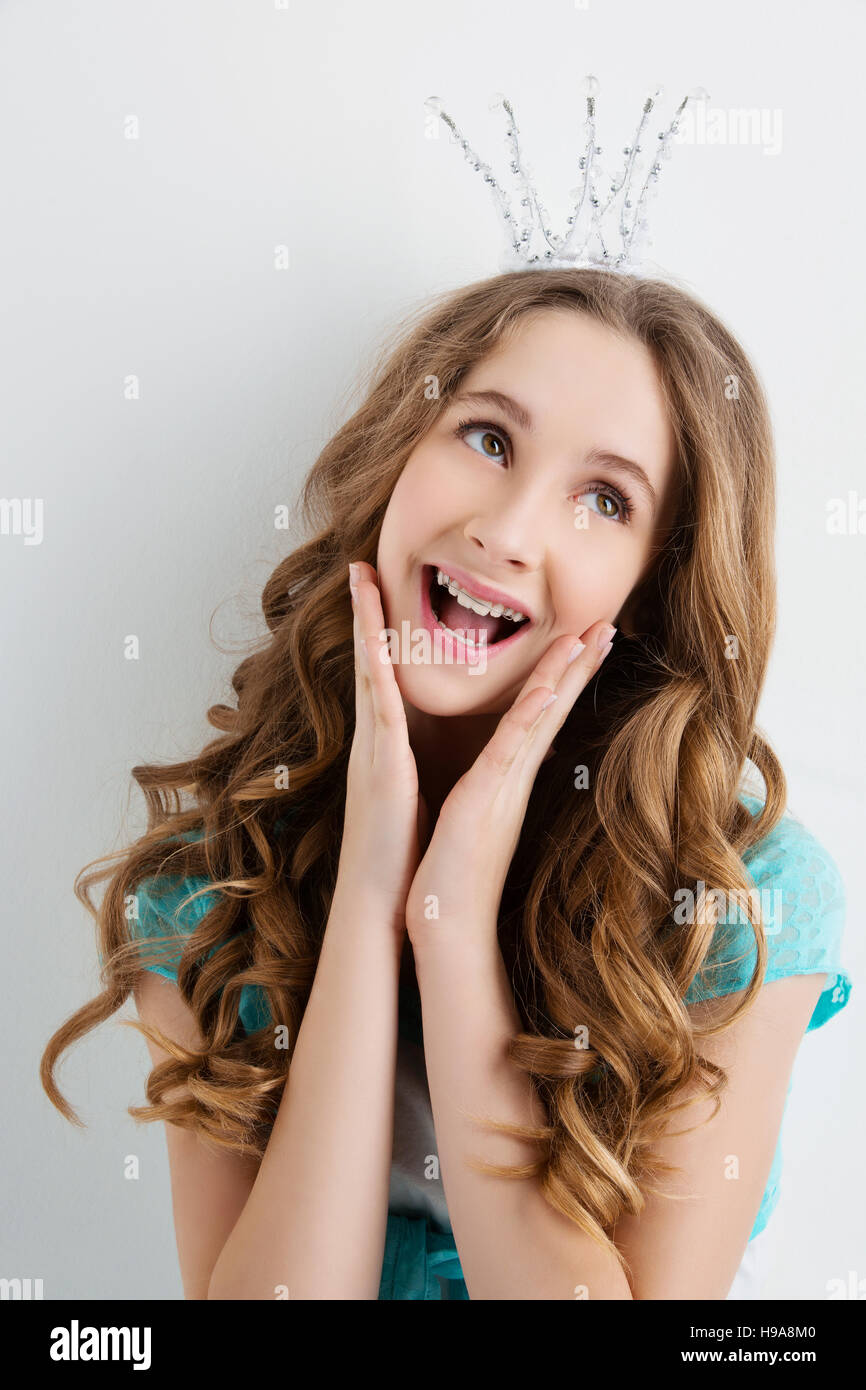 Happy princess girl Stock Photo - Alamy