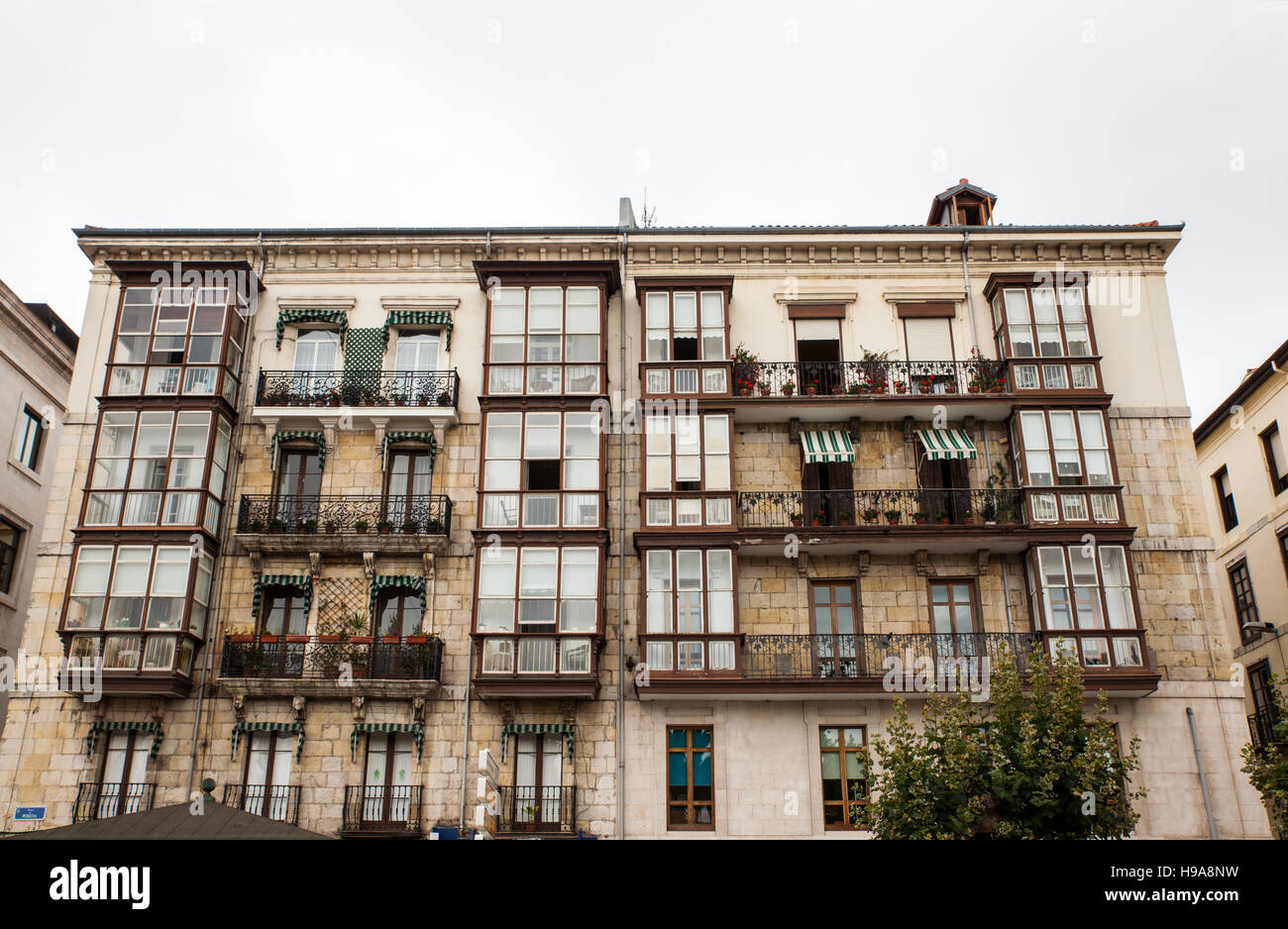 View of typical building of Santander, Spain Stock Photo - Alamy