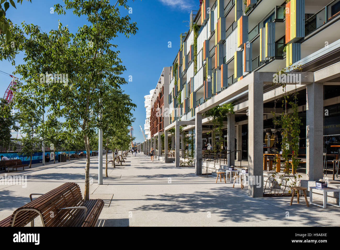 Architecture along the foreshore area at Barangaroo South, Sydney Stock ...