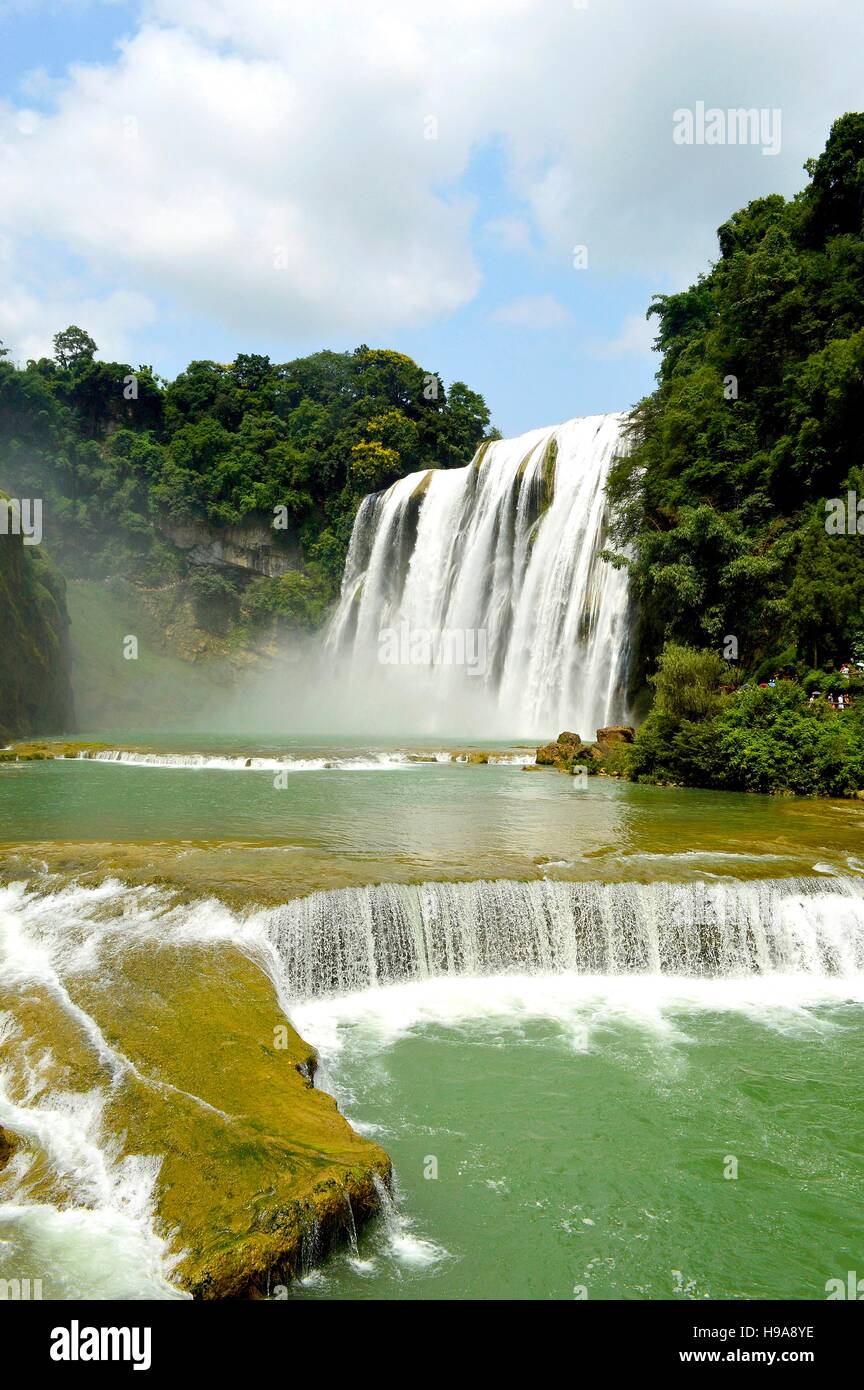China Guizhou Huangguoshu waterfall in summer. It is one of the largest ...