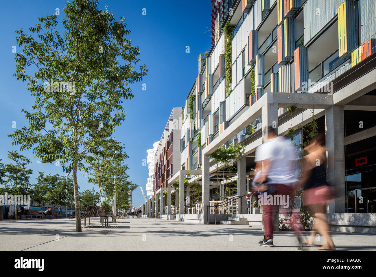 Architecture along the foreshore area at Barangaroo South, Sydney Stock ...