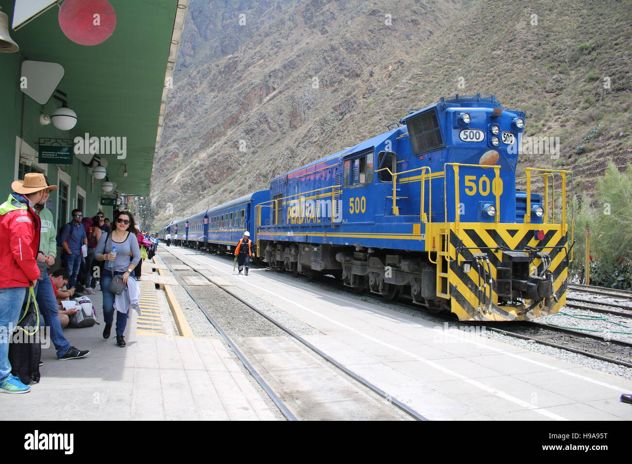 Train to Machu Picchu, Aguas Calientes Stock Photo - Alamy