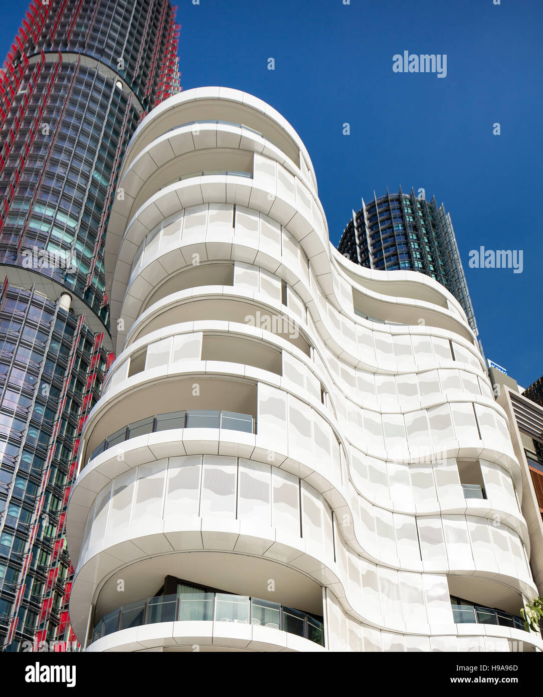 Architecture along the foreshore area at Barangaroo South, Sydney ...