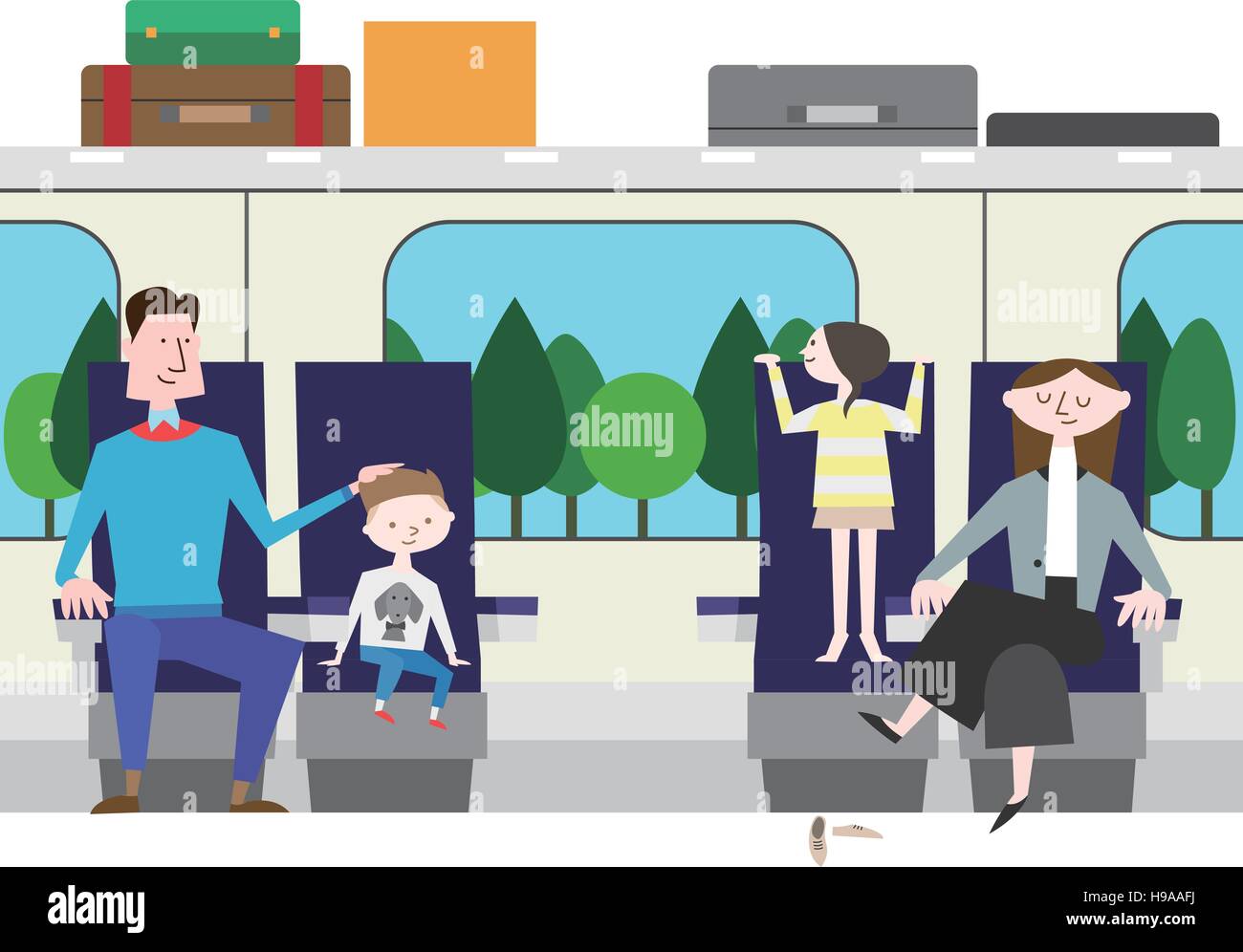 Family train Stock Vector Images - Alamy