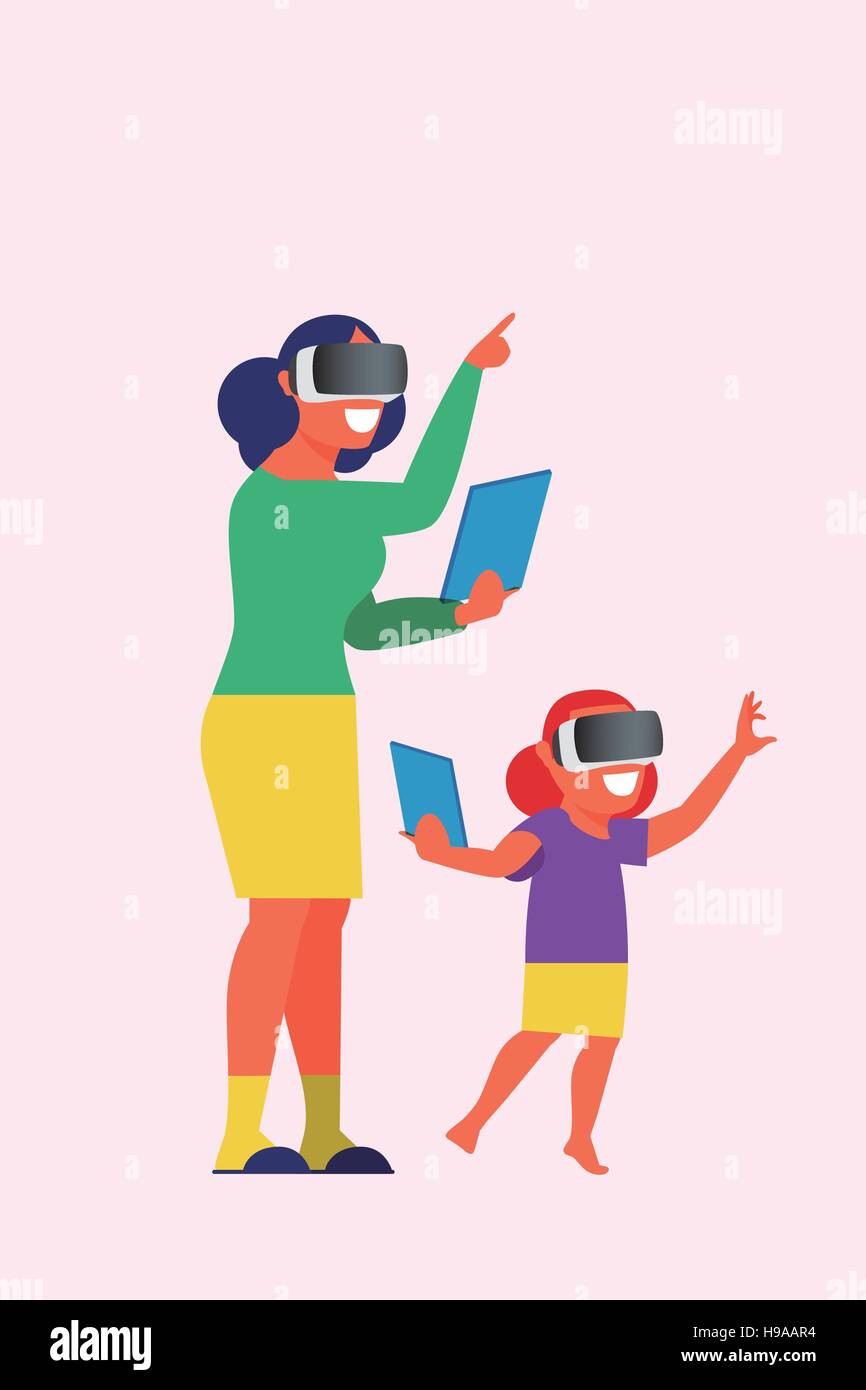 Child and virtual reality Stock Vector Images - Alamy