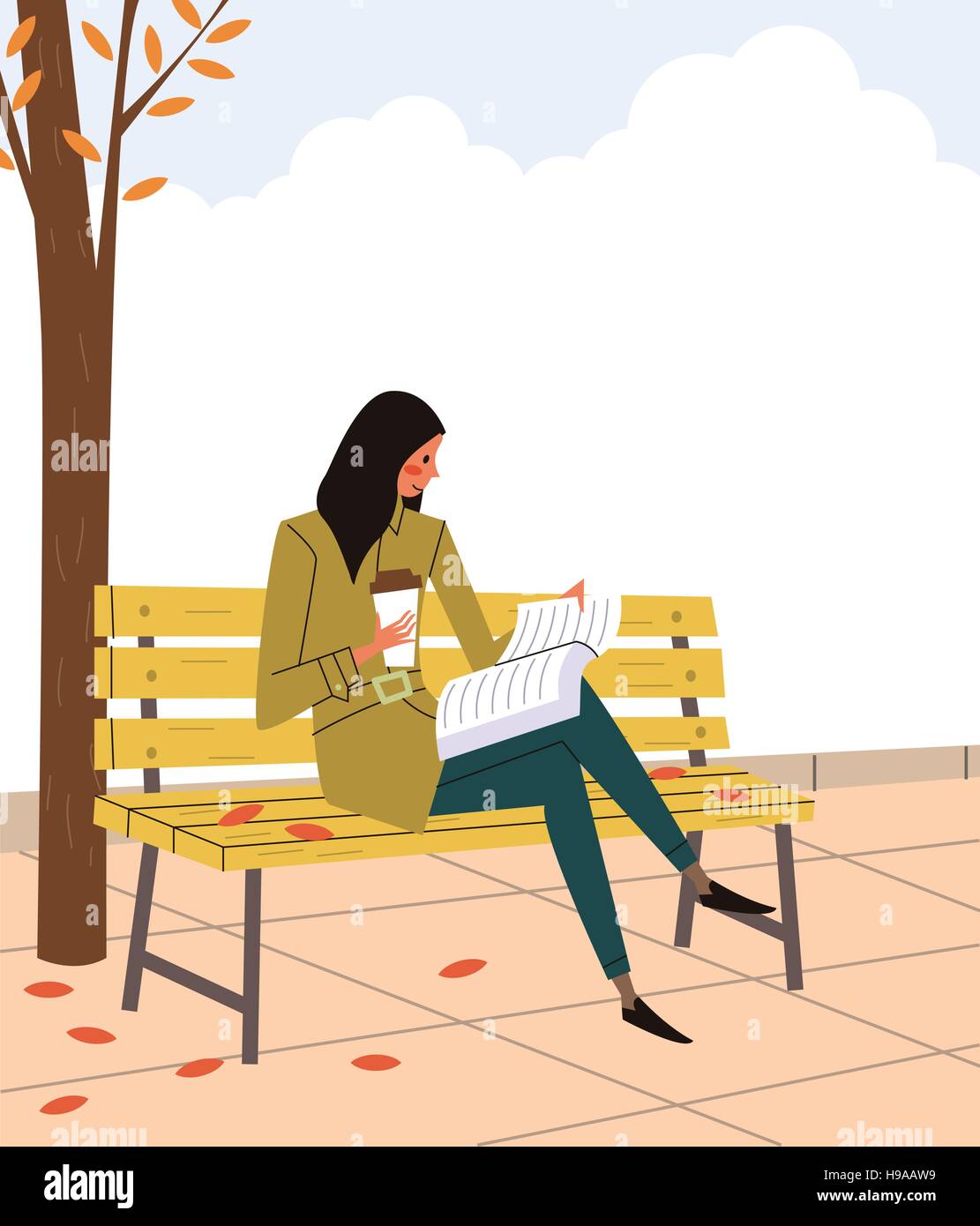 Reading bench Stock Vector Images - Alamy