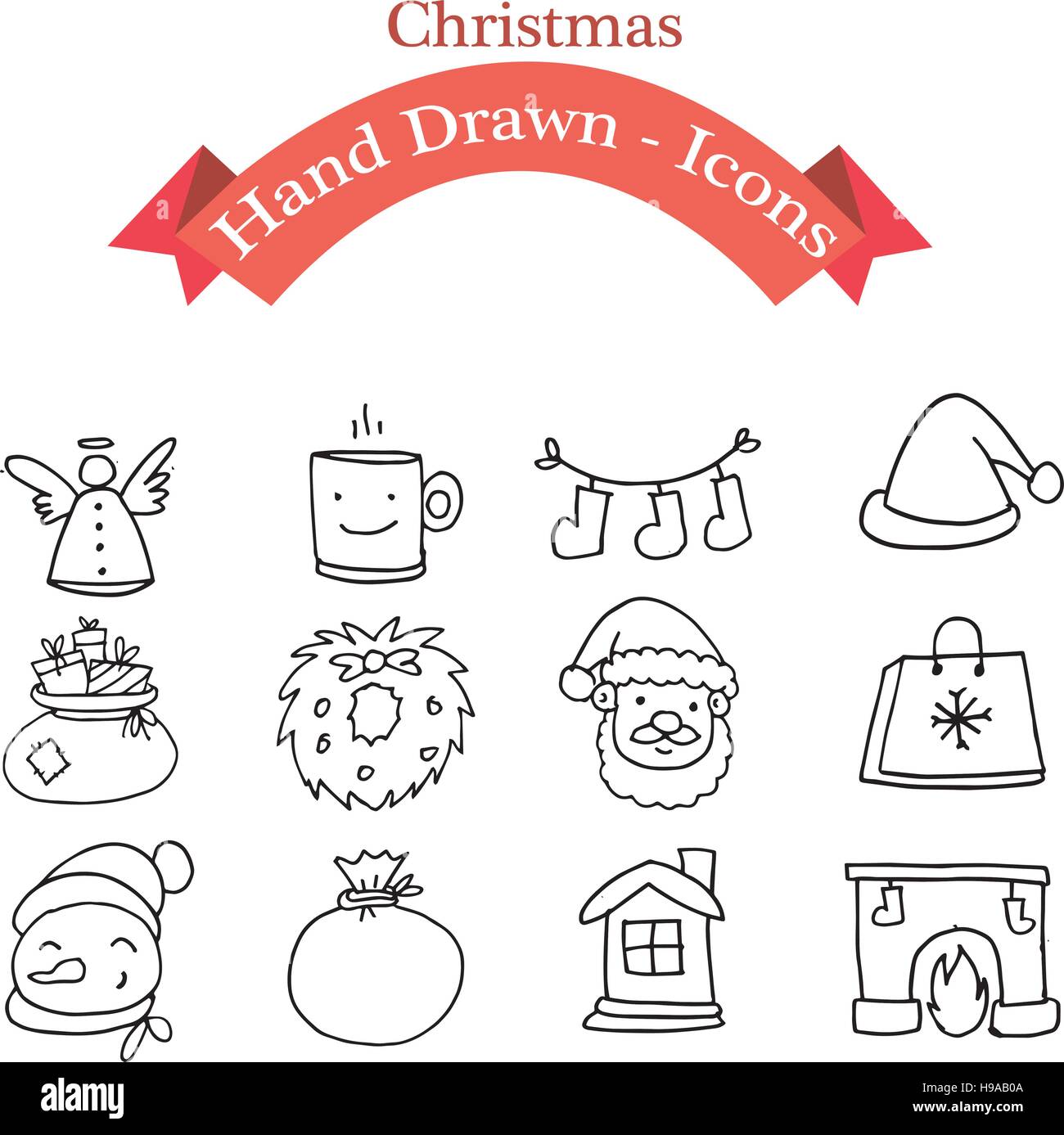 Element Christmas icon set vector art illustration Stock Vector Image ...