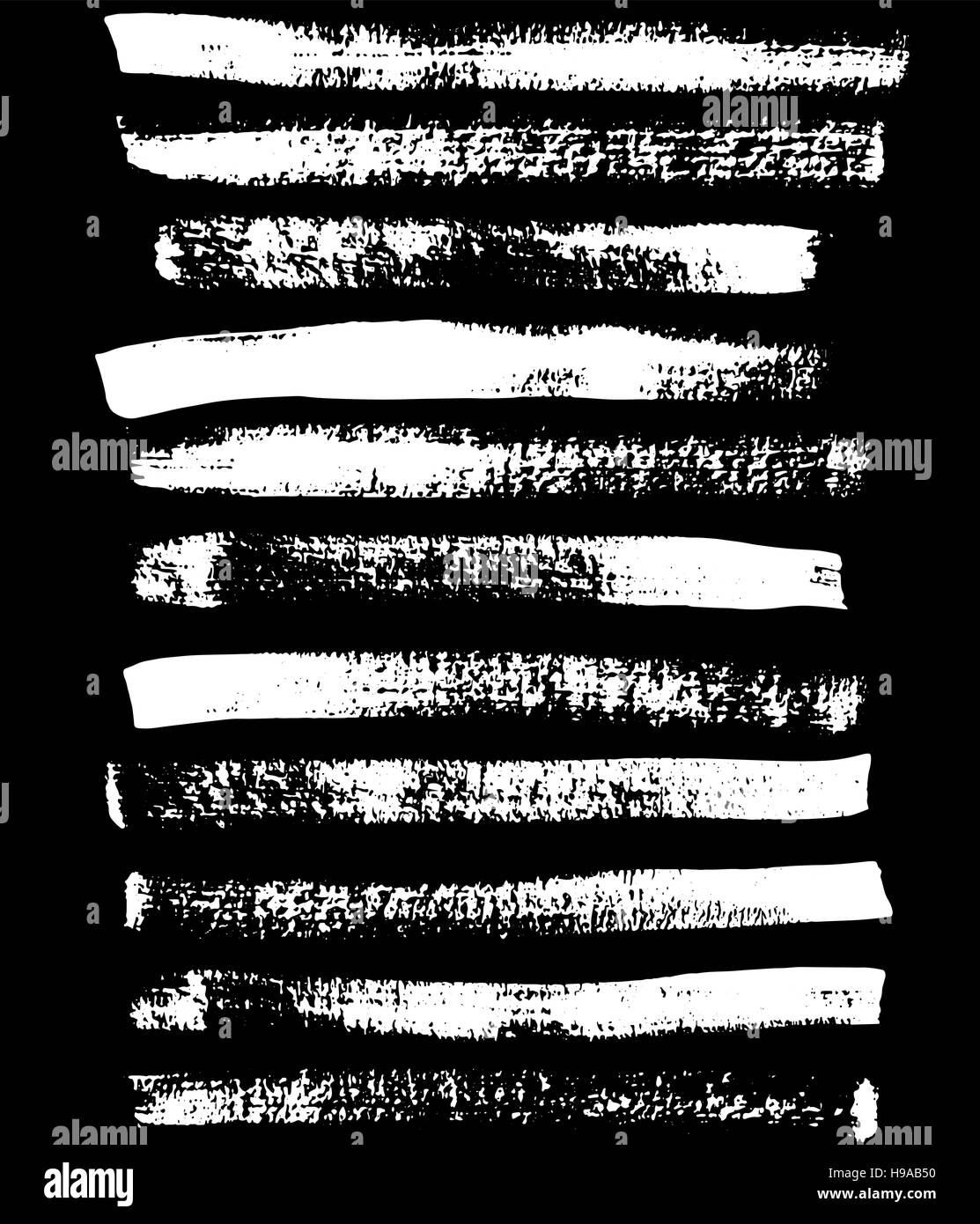 Black and white sponge print striped grunge brushes. Vector ...