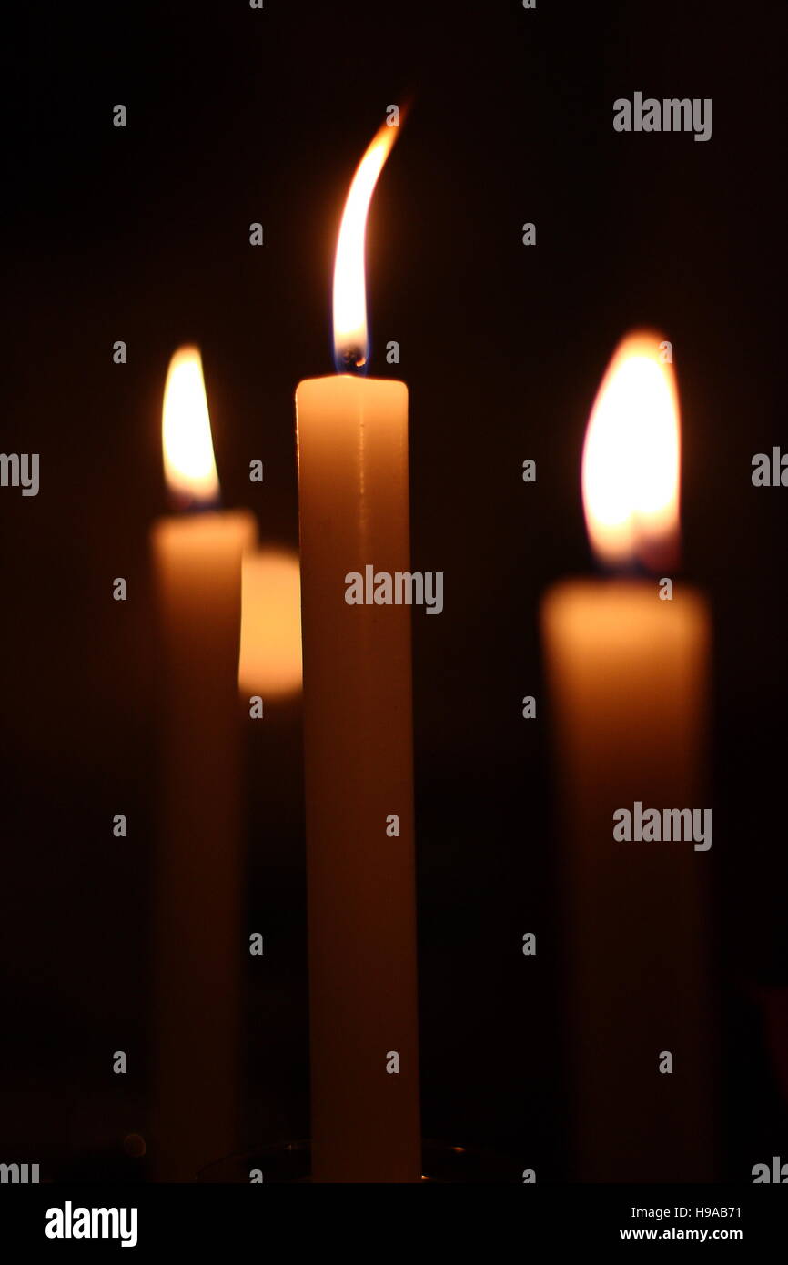 Trio of candles hi-res stock photography and images - Alamy
