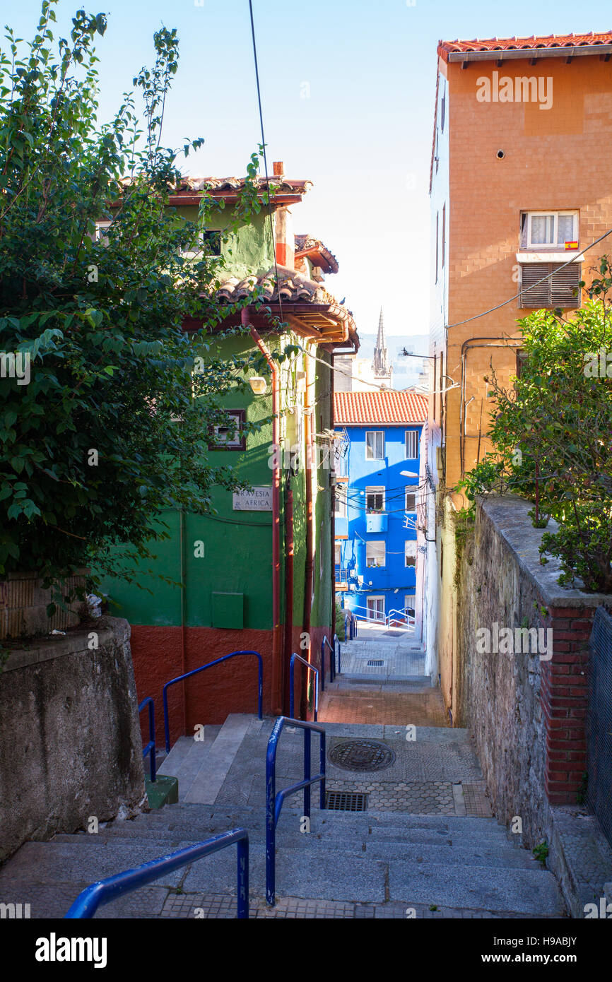 View of colorful buildings in Santander. Spain Stock Photo - Alamy