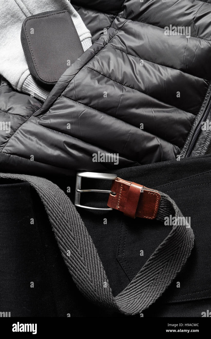 black belt on a winter jacket Stock Photo - Alamy