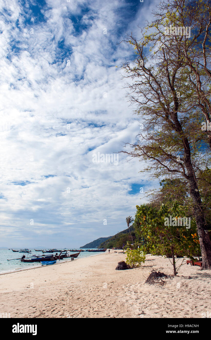 The beach in front of Zeavola Resort on Ko Phi Phi Don, the largest ...