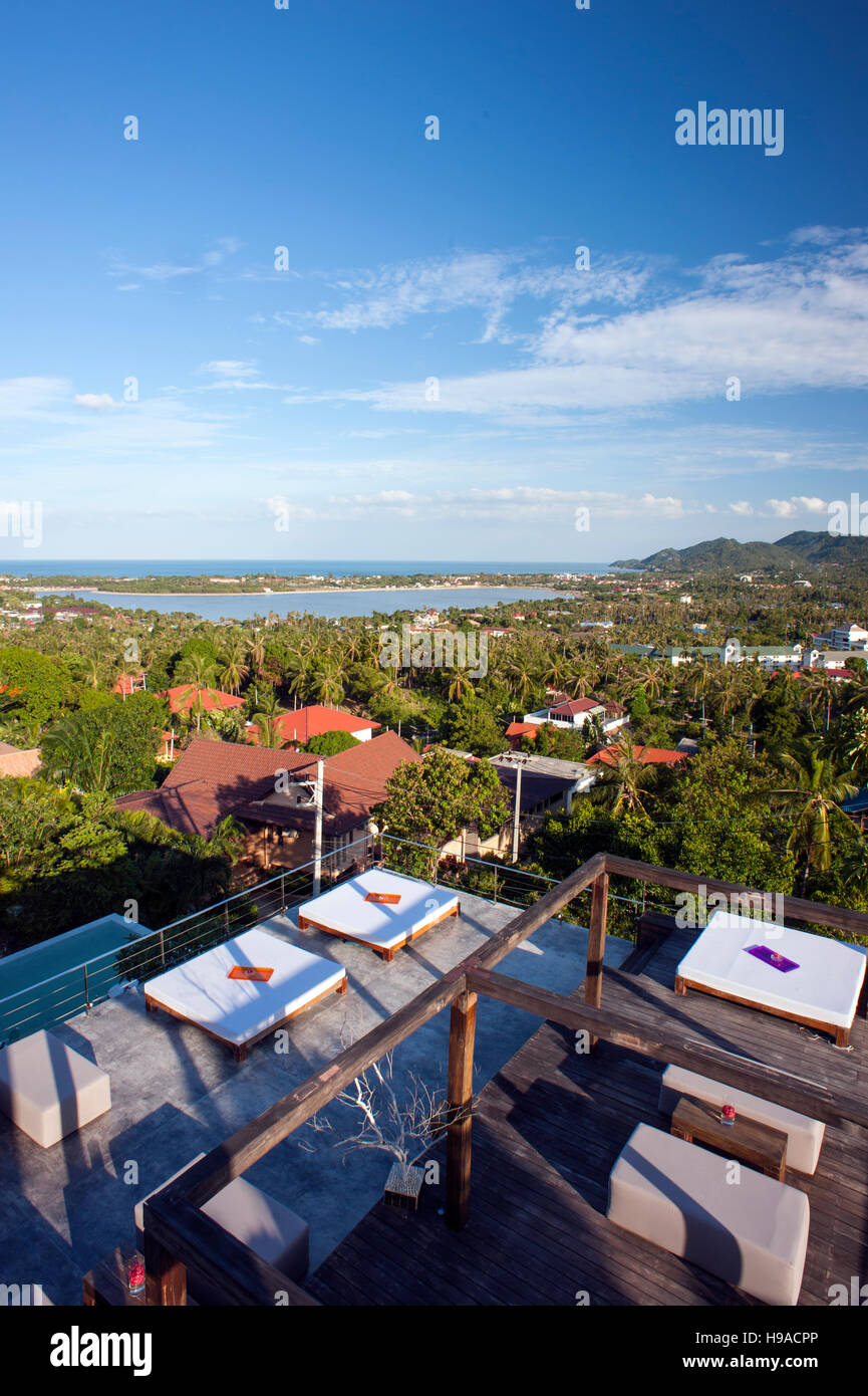 View over Chaweng Beach from the lounge terrace of 9Gems Lounge ...