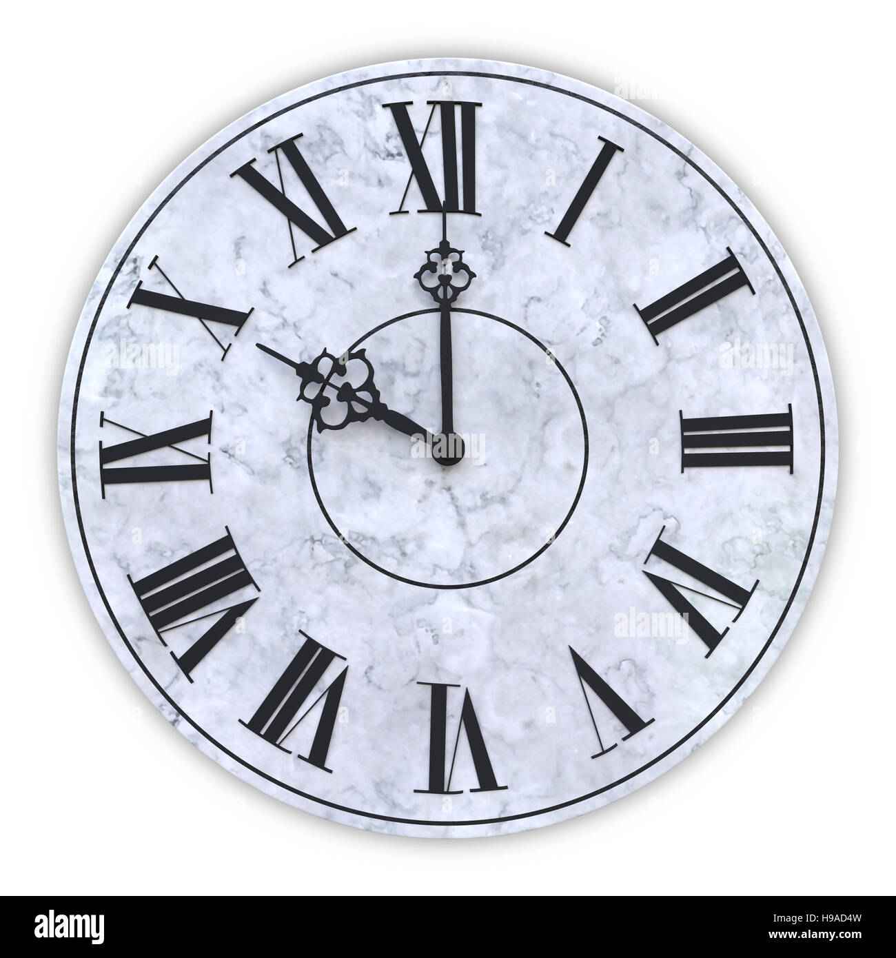 3d rendering of face of clock showing ten hours Stock Photo - Alamy