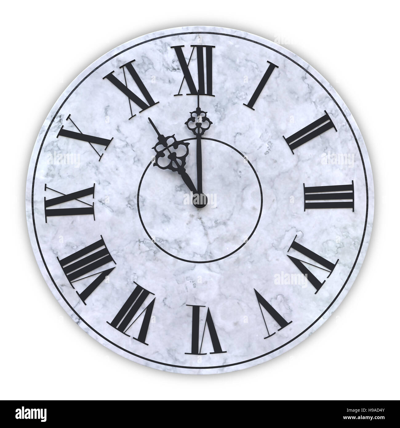 3d rendering of face of clock showing eleven hours Stock Photo - Alamy