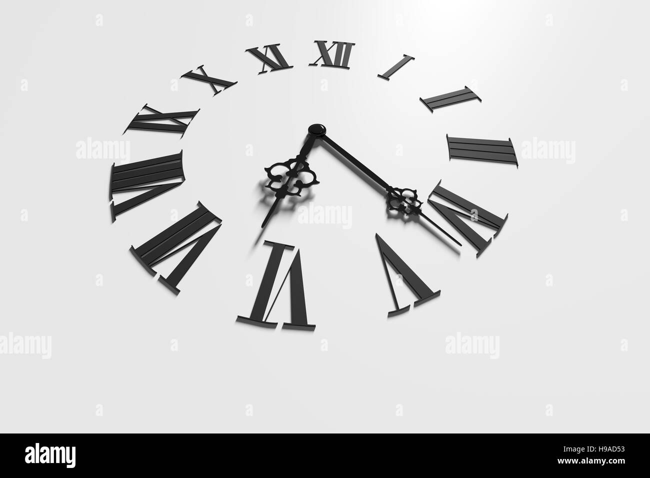 3d rendering of a clock face on white background Stock Photo - Alamy