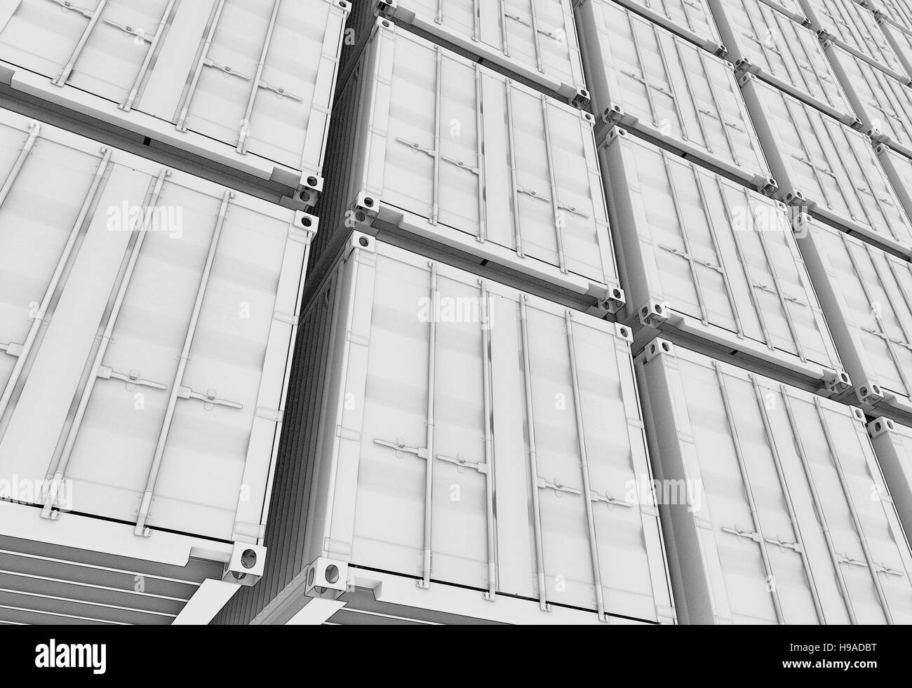 Shipping sea container 20 feet sketch outline perspective 3d ...