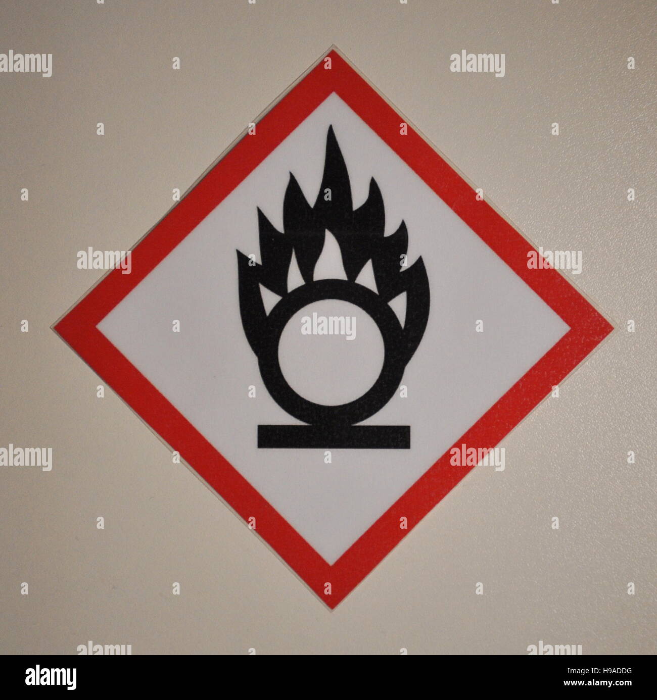 Symbol sign for danger, chemicals, substance safety, oxidation Stock ...